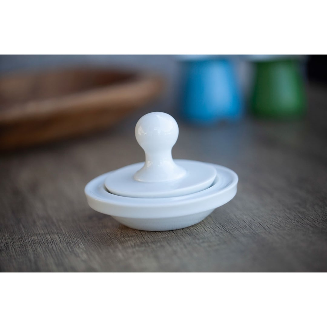 White Stone Flying Saucer Spice Grinder, Saucer Mortar and Pestle - Etsy