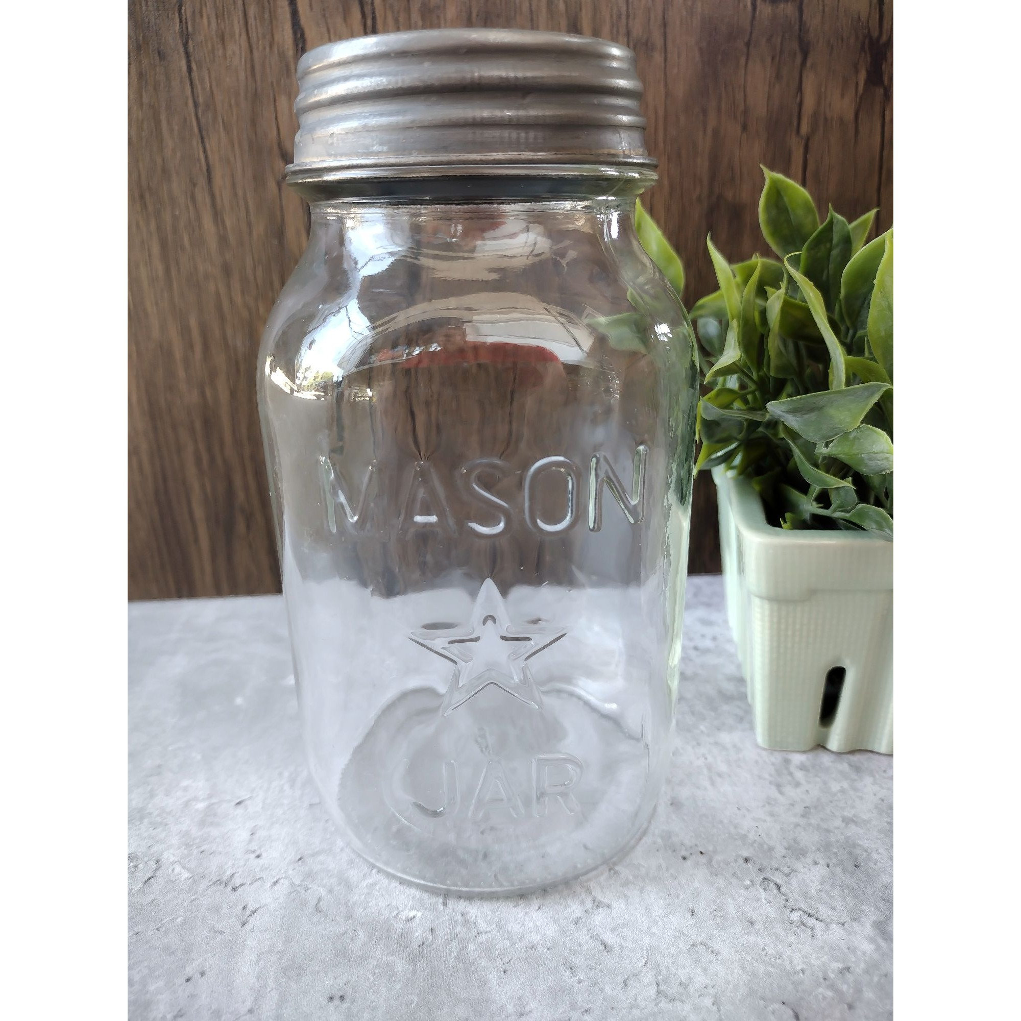 Mason Star Jar With Lid Vintage Mason Quart Jar - Etsy