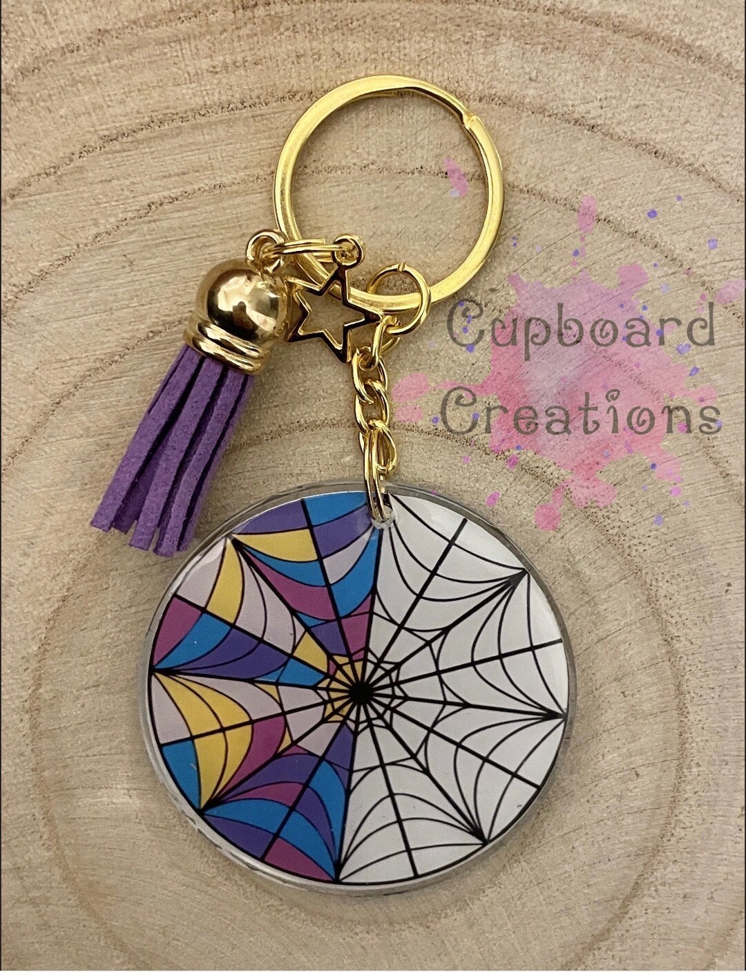 Stained Glass Window Keyring Keychain - Etsy
