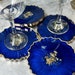 Blue and Gold Coaster Set Large Coasters Blue Table Decor Housewarming ...