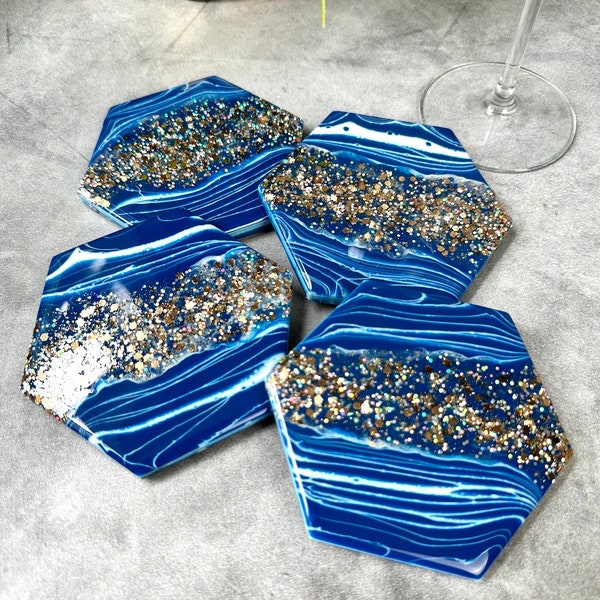 Blue Coasters - Etsy