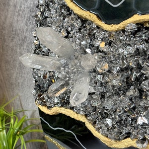 Custom 24 Wall Art Resin Art Black Geode Wall Art Accent Wall Art Decor ...