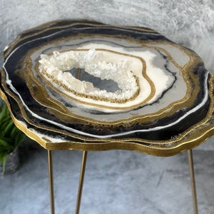 CUSTOM Geode Table Freeform Geode Coffee Table Custom Side Table Accent ...