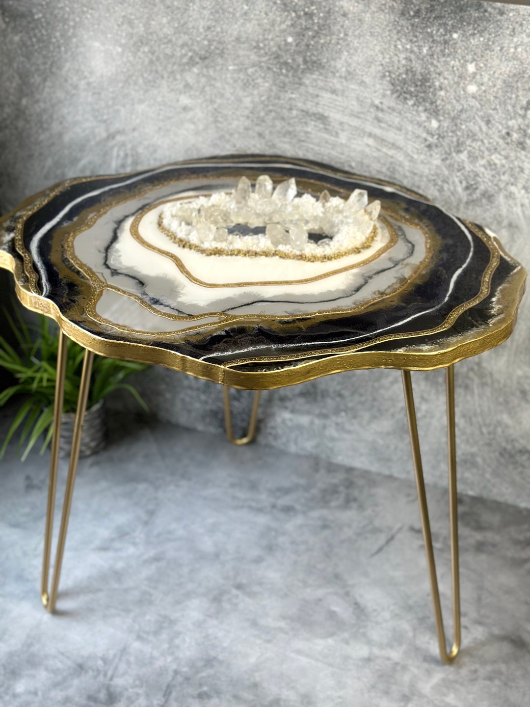 CUSTOM Geode Table Freeform Geode Coffee Table Custom Side Table Accent ...