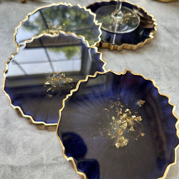 Blue Coaster Set - Etsy