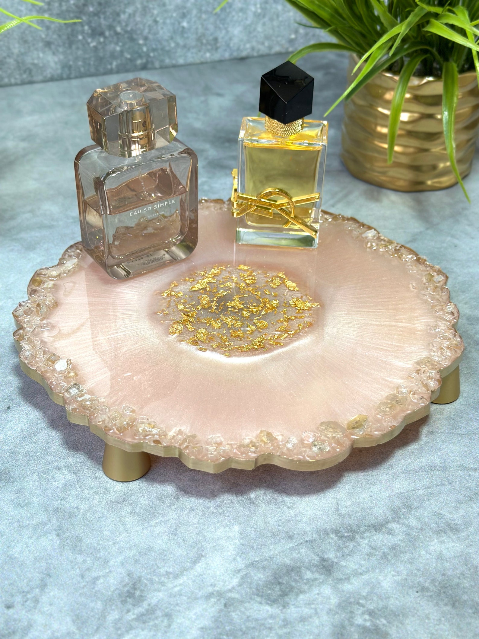 Elegant Blush Pink Vanity Tray Handmade Gift for Women Classy - Etsy