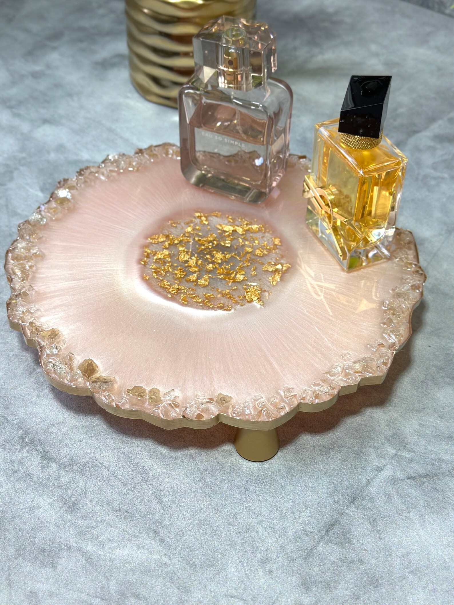 Elegant Blush Pink Vanity Tray Handmade Gift for Women Classy - Etsy