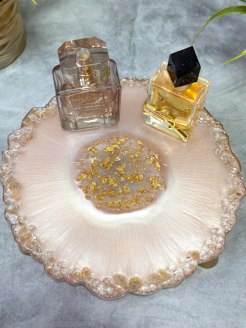 Elegant Blush Pink Vanity Tray Handmade Gift for Women Classy - Etsy