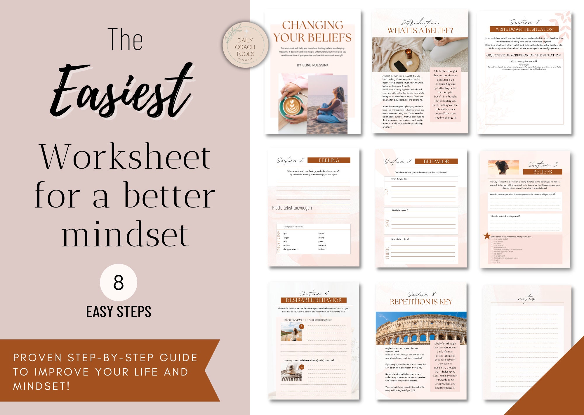 Worksheet Changing Beliefs | Coaching Workbook | Coaching Exercise ...