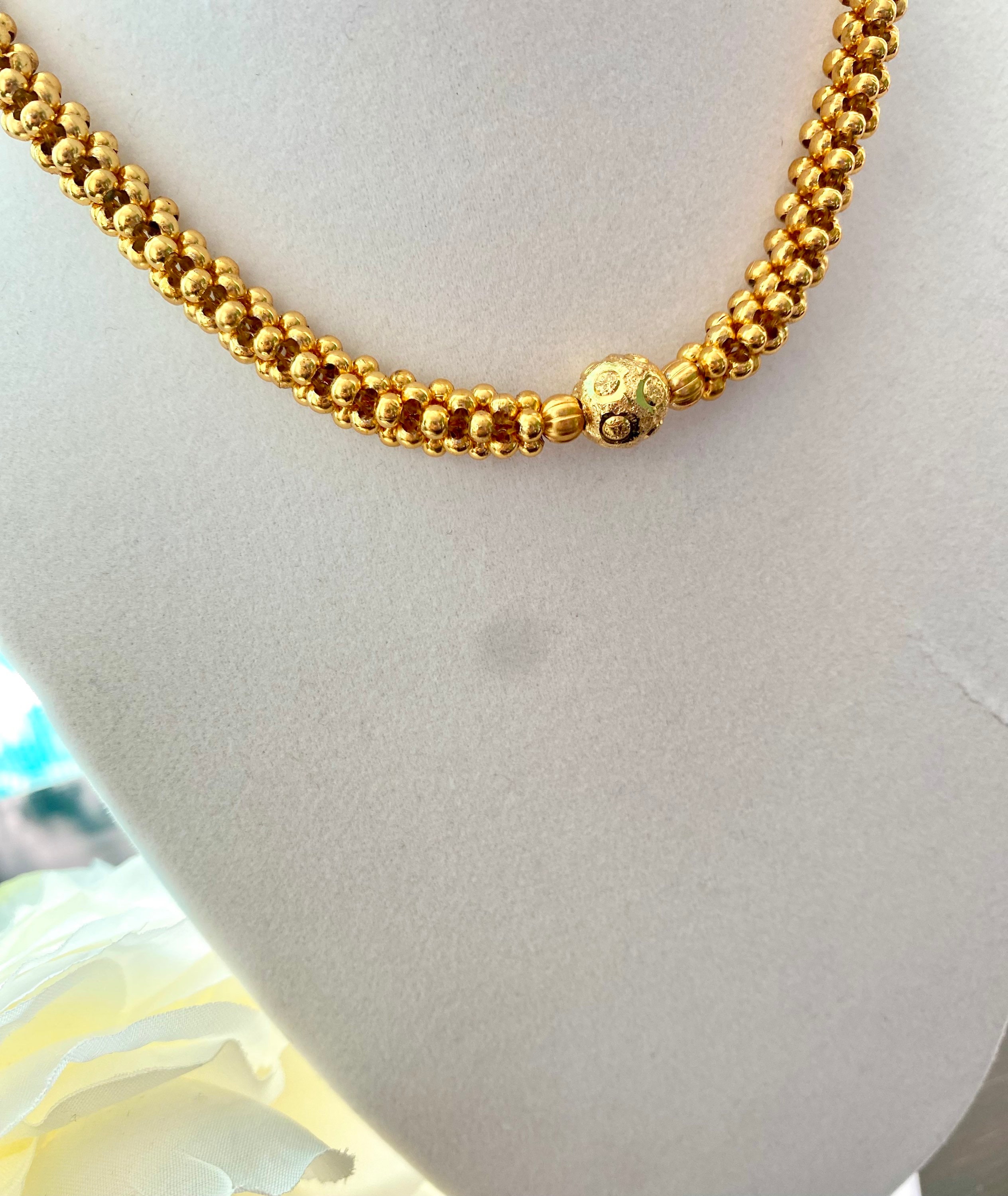 Traditional Marathi Thusi Choker Style Necklace in Gold Finish ...