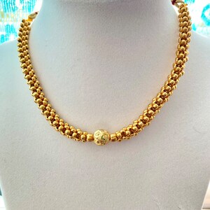 Gold Finish Marathi Thusi Choker Necklace | South Asian Jewelry - Etsy