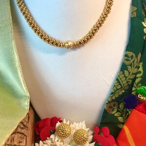 Gold Finish Marathi Thusi Choker Necklace | South Asian Jewelry - Etsy