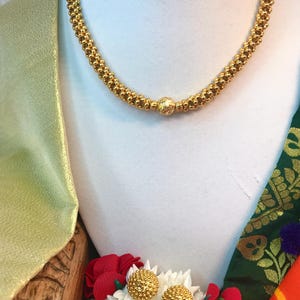 Gold Finish Marathi Thusi Choker Necklace | South Asian Jewelry - Etsy