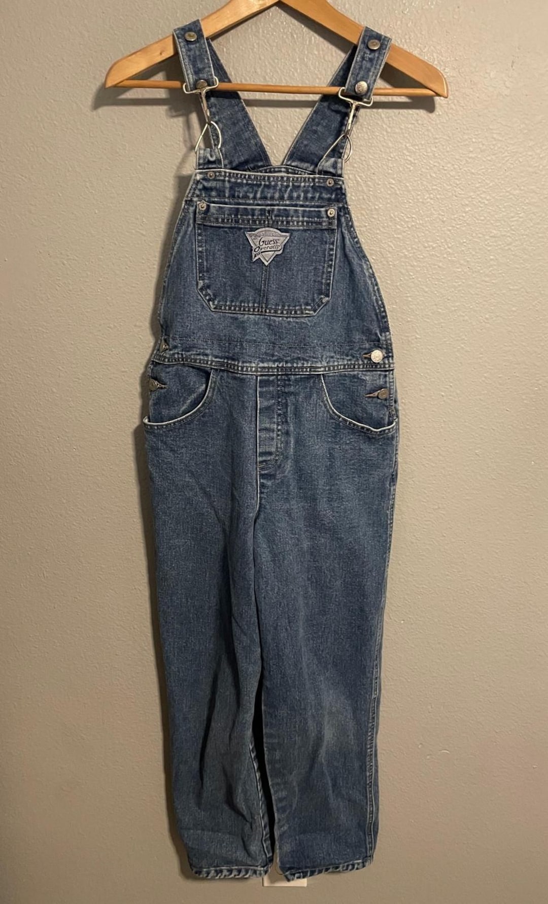 Vintage Guess Denim Overalls Girls Size 12 Blue Bib Jeans USA Made 90s ...