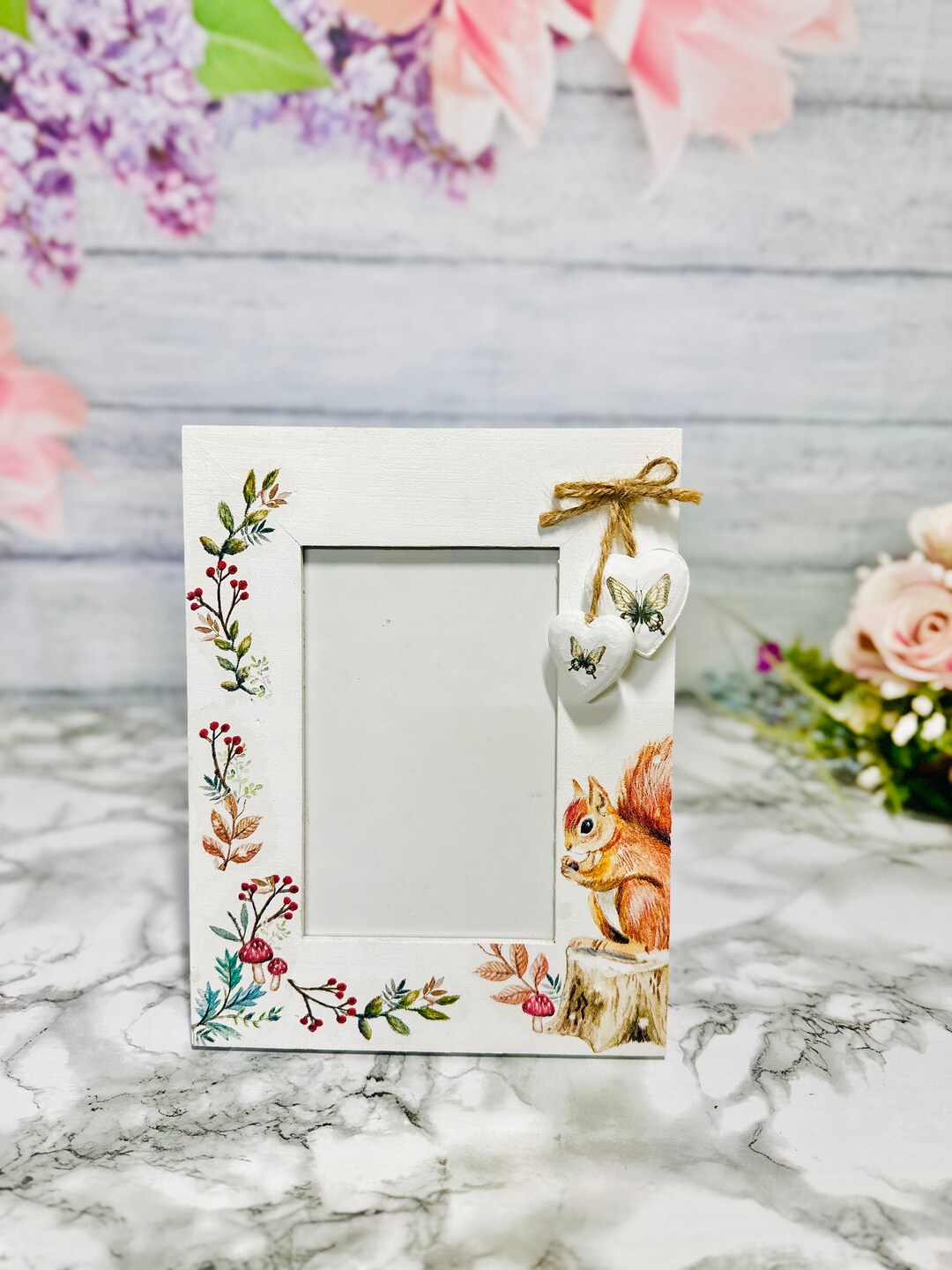 Squirrel Photo Frame,animal Frame,wooden Frame,squirrel Frame,rustic ...