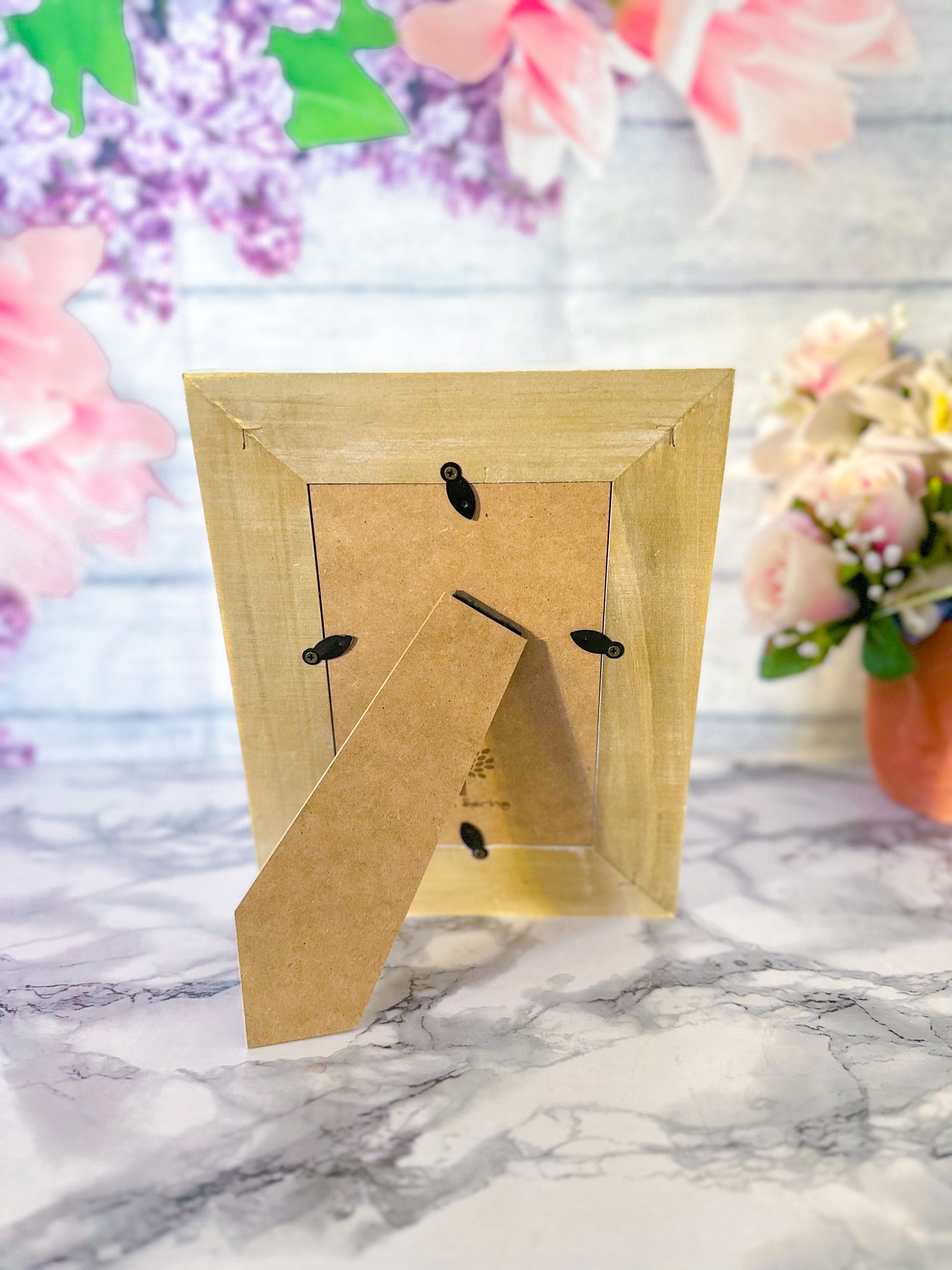Flower and Robin Photo Frame,floral Frame,wooden Frame,flower Frame ...