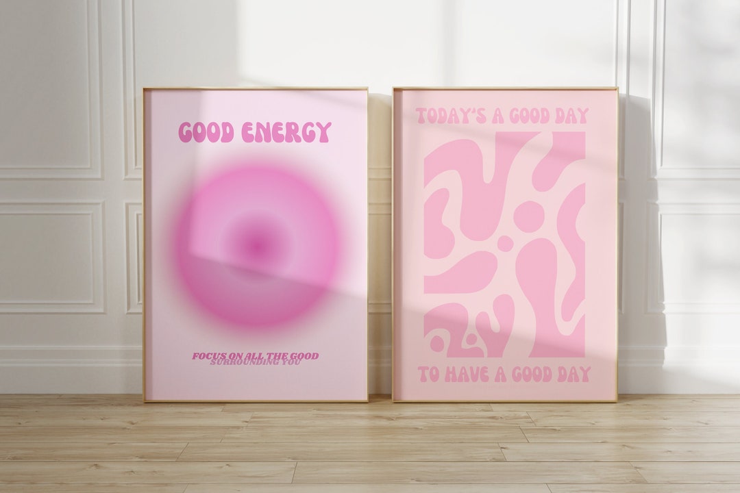 2 Pink Wall Prints, Digital Download Prints, Pink Wall Art ...