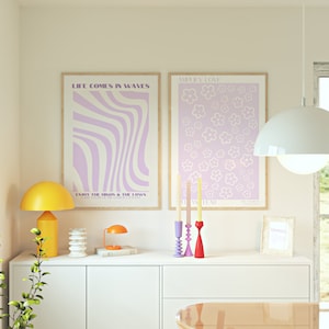 2 Purple Wall Prints, Digital Prints, Purple Wall Art, Printable Wall ...