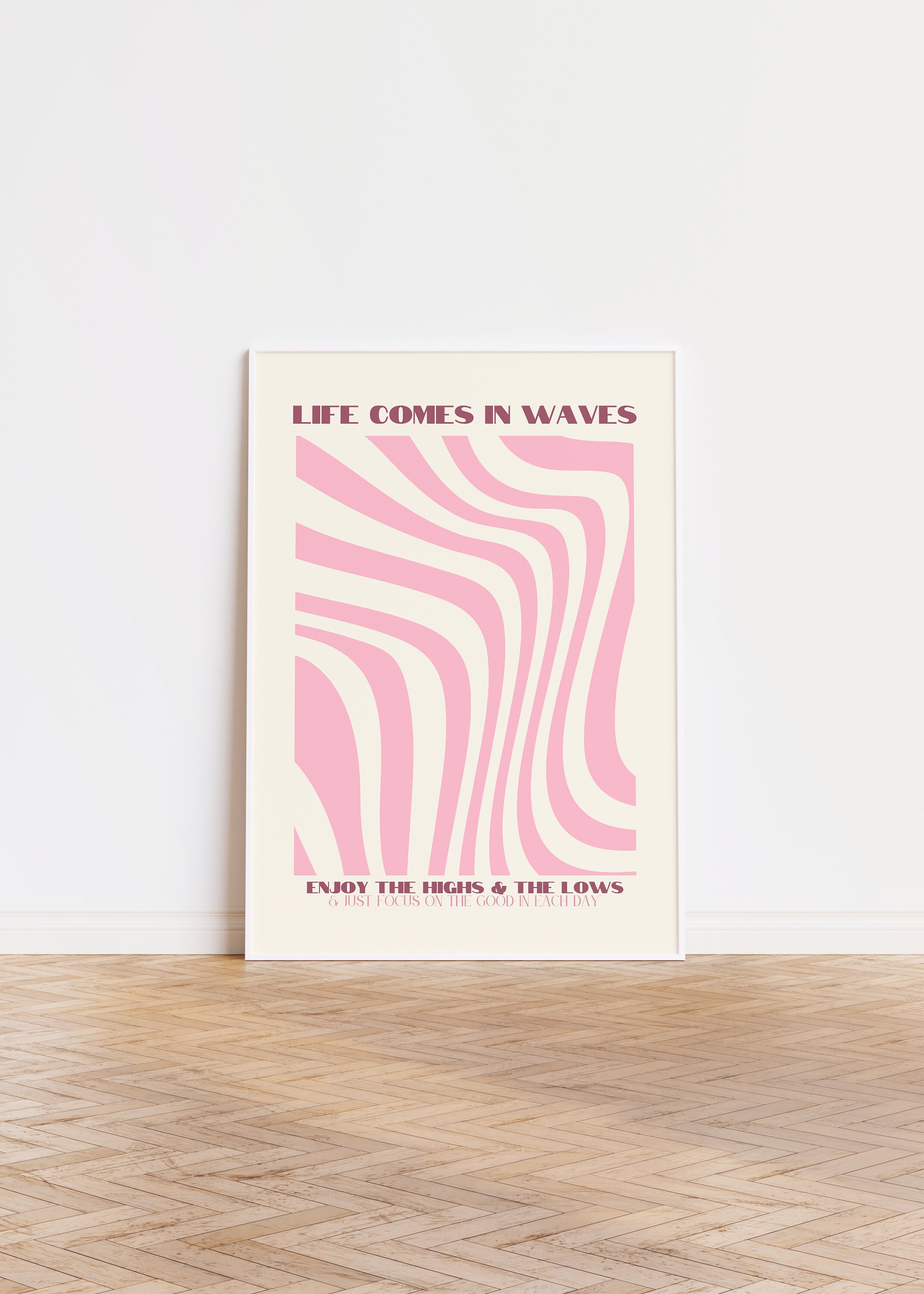 3 Pink Wall Prints, Digital Art Print, Pink Wall Art, Pink Dorm Art ...