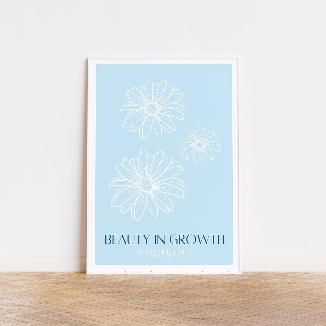 Blue Wall Print, Digital Download Print, Cute Wall Art, Blue Wall Art ...
