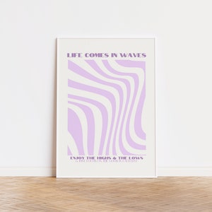 3 Purple Wall Prints, Digital Prints, Purple Wall Art, Cute Purple ...