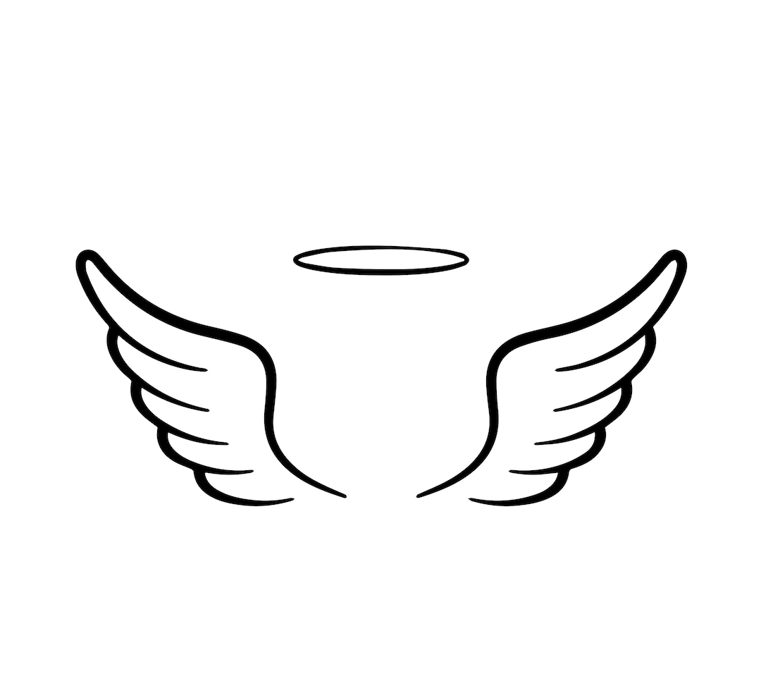 Angel Wing and Halo Graphic | SVG/EPS/PNG Instant Digital Download ...