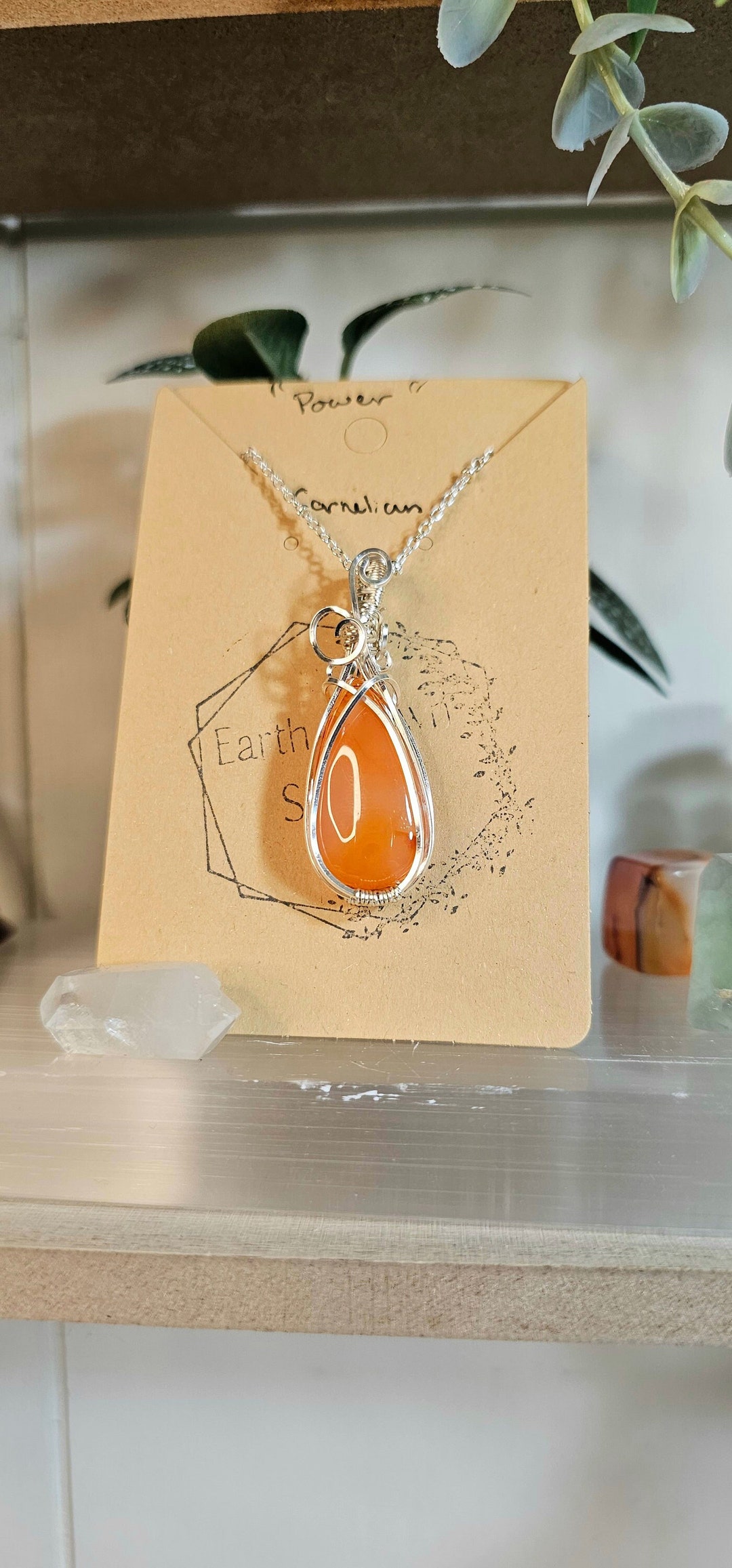 Silver Carnelian "power" Pendant - Etsy