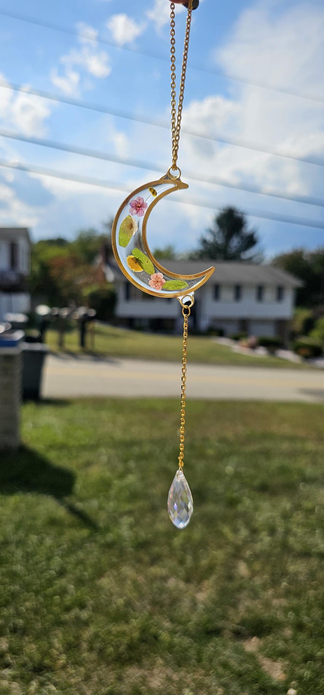 Mini Sun/ Moon/ Flower Sun Catcher Car Charm - Etsy