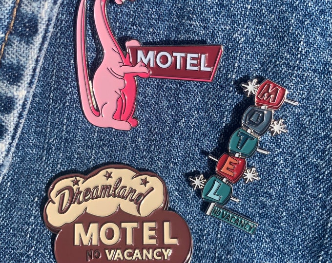Set of 3 Motel Pins - Soft Enamel - Etsy