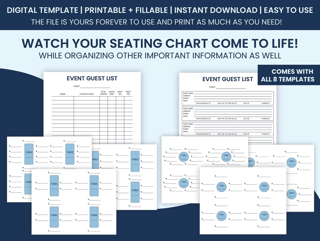 Printable Guest List Template, Printable Event Planner Log Template ...