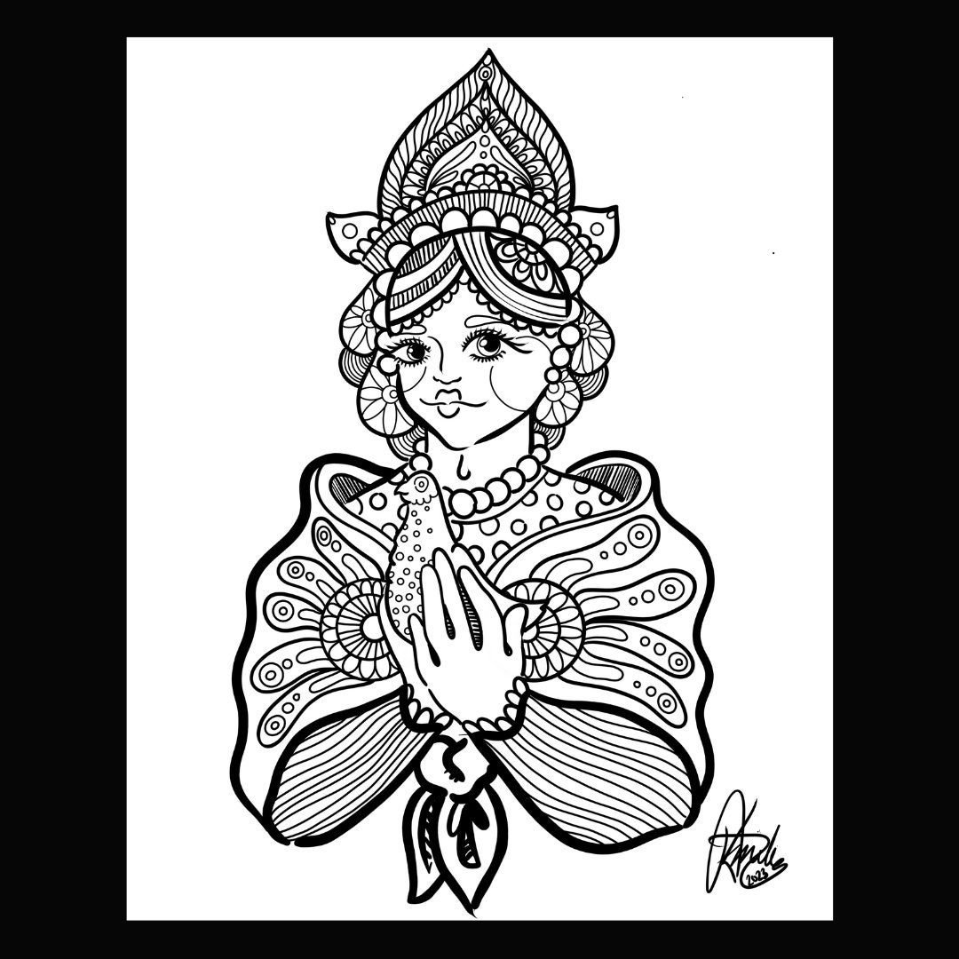 Our Lady of Lichen Printable Coloring Sheet - Etsy