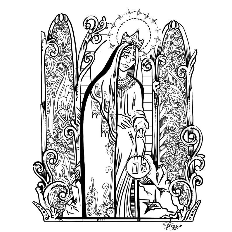Our Lady of Mount Carmel Printable Coloring Sheet - Etsy Australia