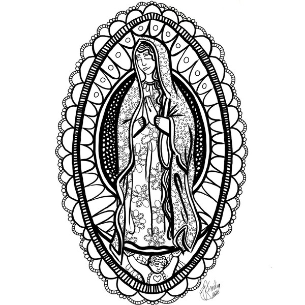 Our Lady of Guadalupe Coloring - Etsy
