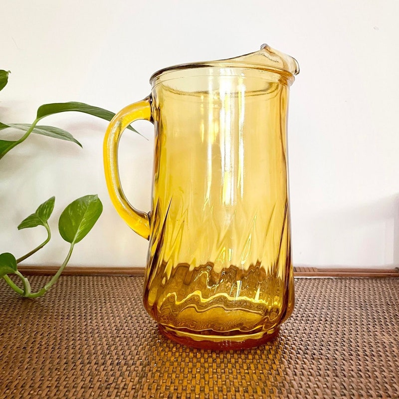 Amber Glass Jug - Etsy
