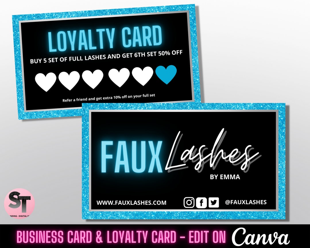Loyalty Card Editable, Printable Loyalty Card, DYI Loyalty Card, Blue ...