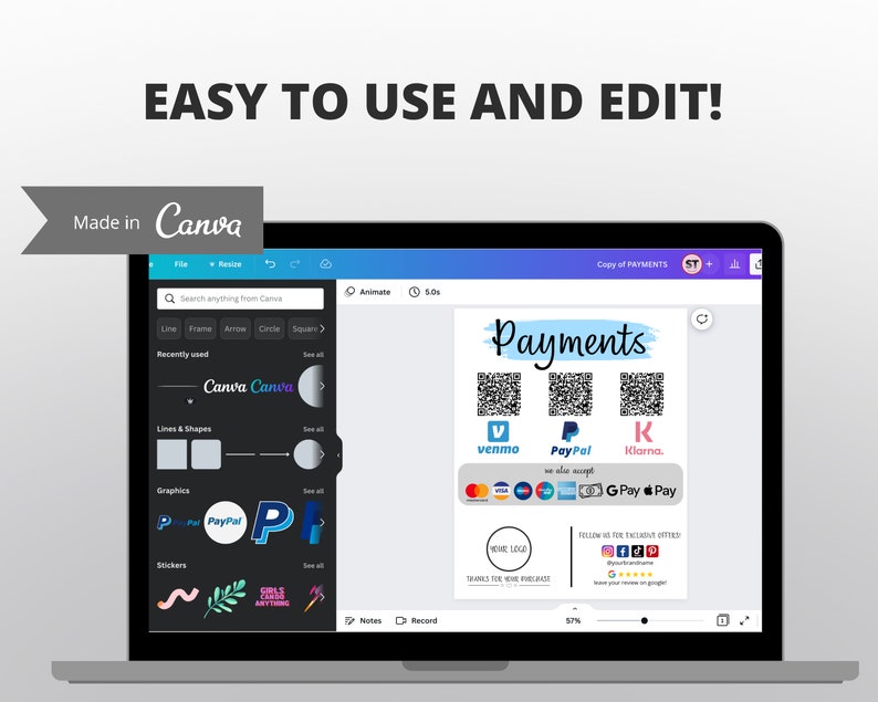 Lightblue Editable Scan to Pay Template, QR Payment Sign Template ...