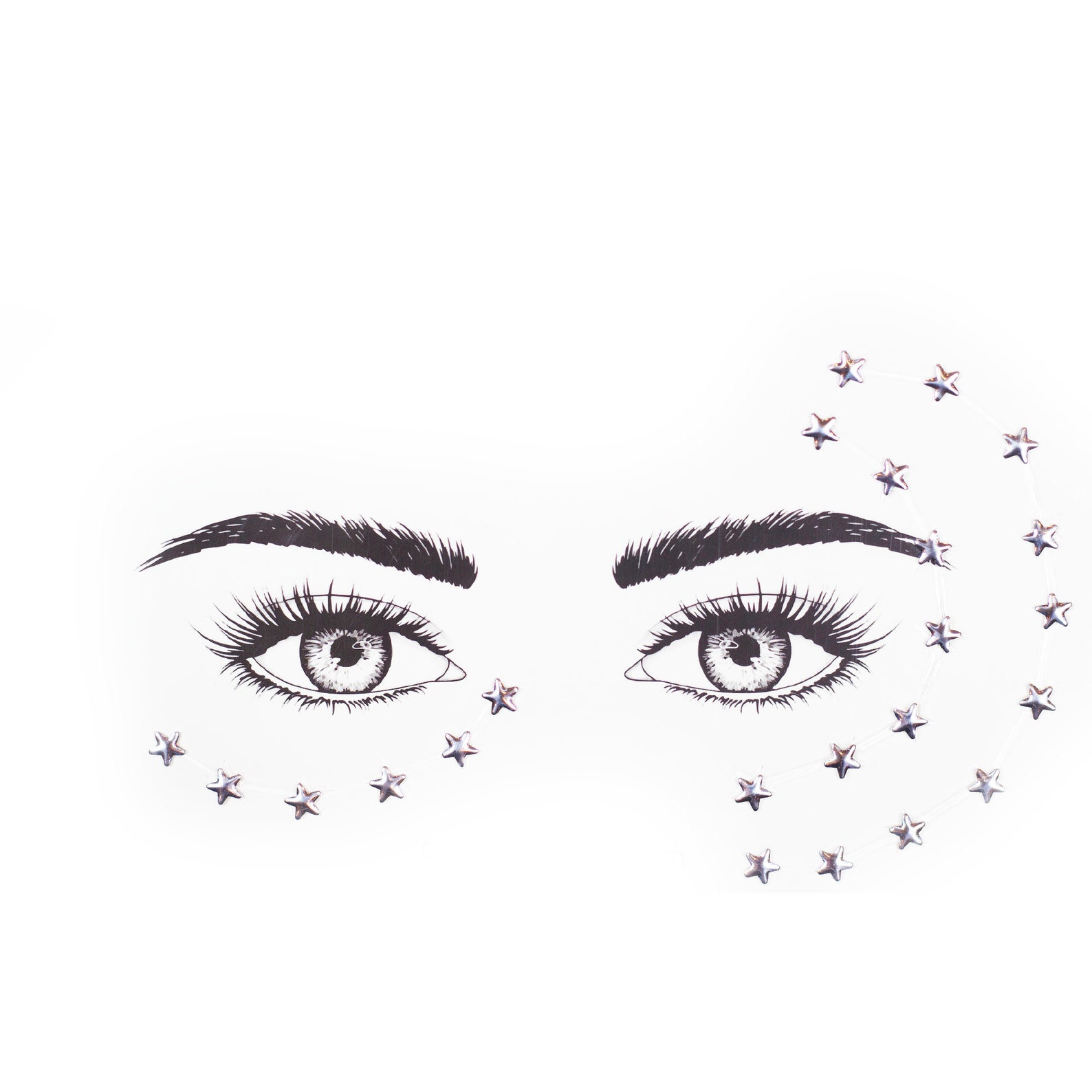 Cassiopeia- Silver Star Face Jewels by Pastiepop - Etsy