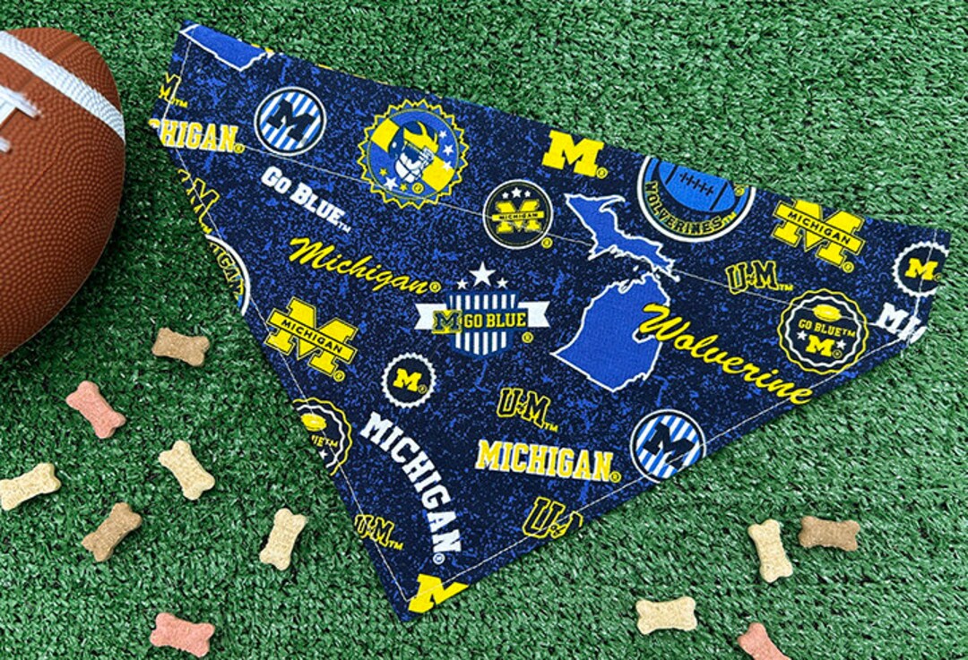 University of Michigan Dog Collar Bandanas - Etsy