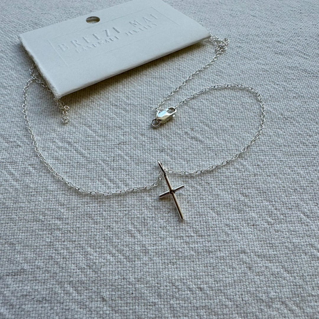 Sterling Silver Small Simple Cross - Etsy