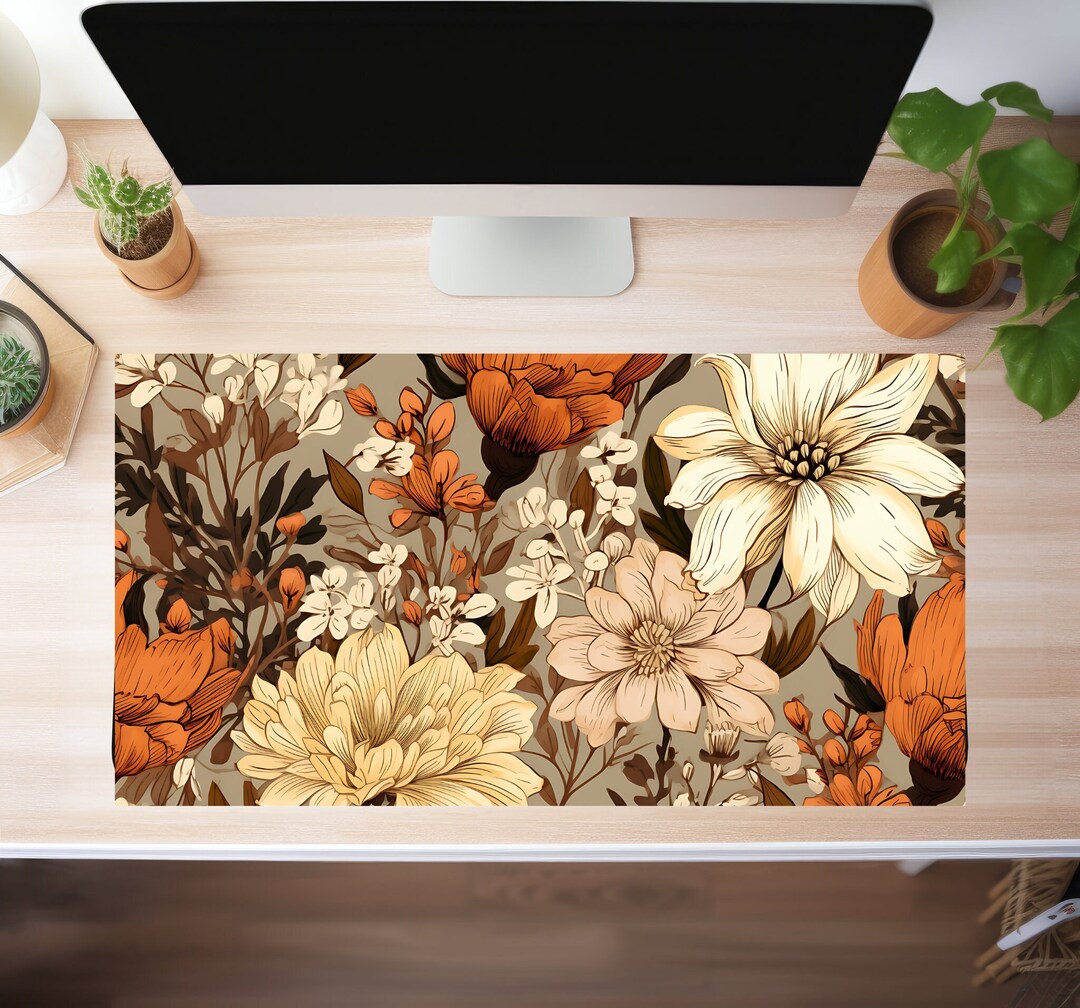 Cottagecore Desk Mat Cottagecore Design Desk Mat Floral Desk Mat Large ...