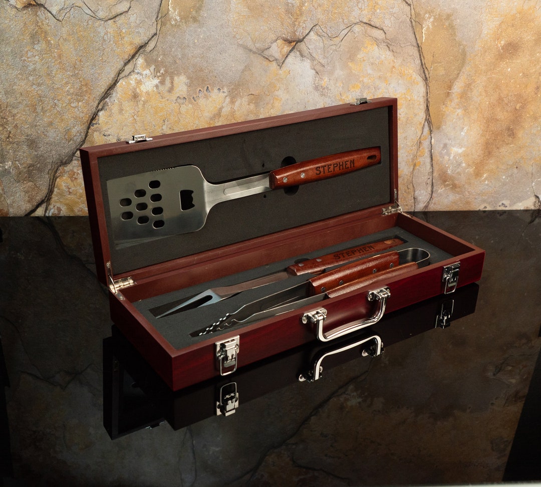 Engraved Grilling Set, Custom Barbeque Tools, Personalized Fathers Day ...