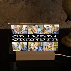 Grandpa Collage Picture Frame, Personalized Text Photo Collage Stand ...
