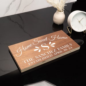 New Home Gift Sign, Personalized Wall Sign, Family Initial and ...