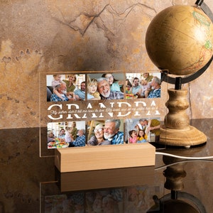 Grandpa Collage Picture Frame, Personalized Text Photo Collage Stand ...