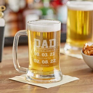 Engraved Dad Beer Stein, Custom 16oz Beer Mugs, Fathers Day Gifts, Kids ...