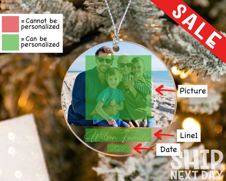 Personalized Photo Ornament Christmas Gift Custom Christmas - Etsy