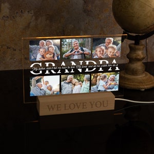 Grandpa Collage Picture Frame, Personalized Text Photo Collage Stand ...
