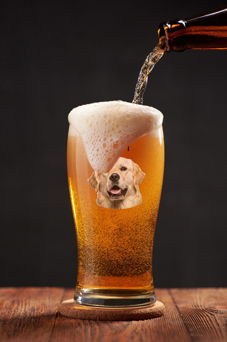 Custom Pet Portrait Beer Pint Glass, Personalized Dog Photo Gift - Etsy UK