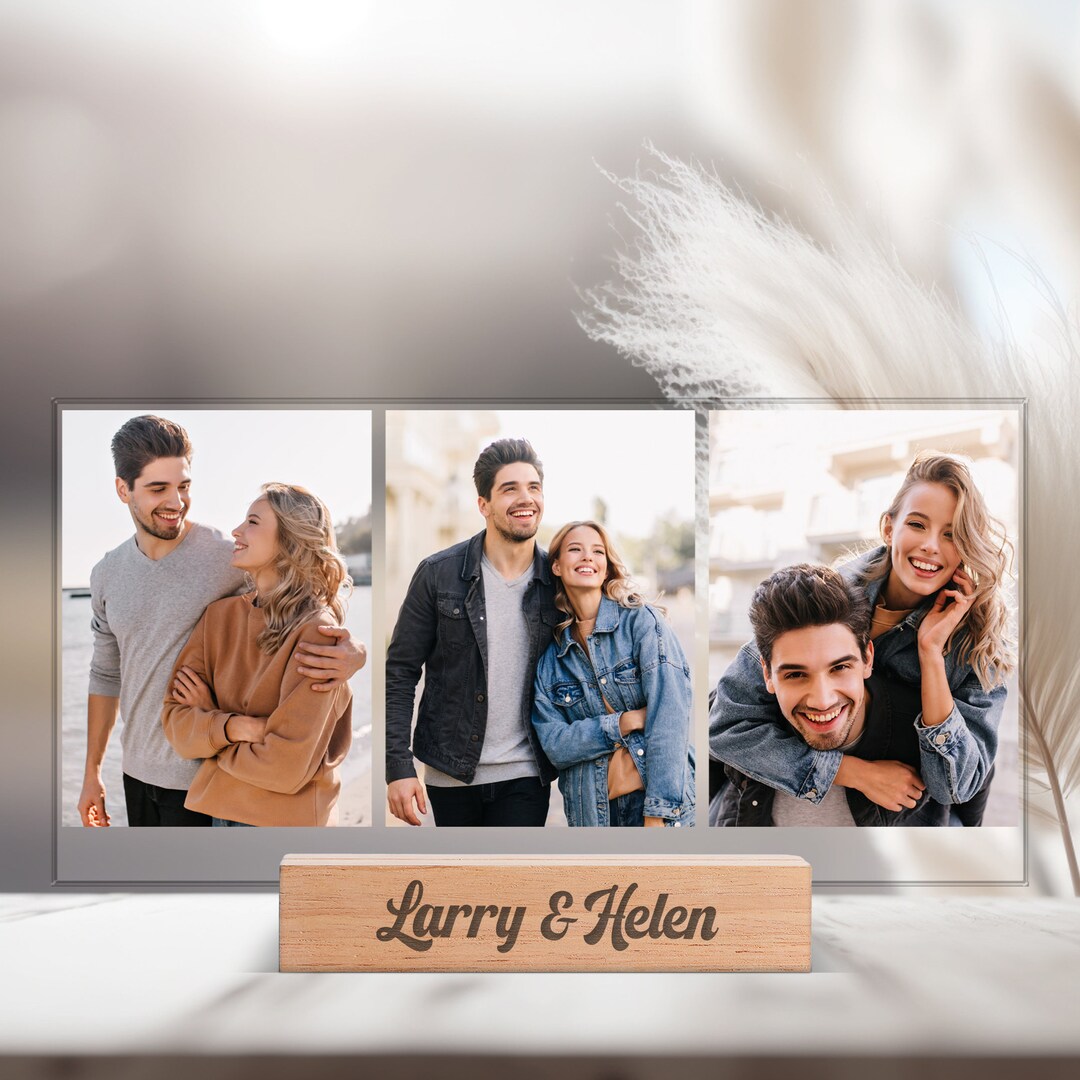 Couples Photo Stand, Acrylic Picture Plaque, Personalized Photo Display ...