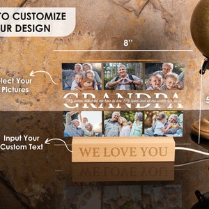 Grandpa Collage Picture Frame, Personalized Text Photo Collage Stand ...